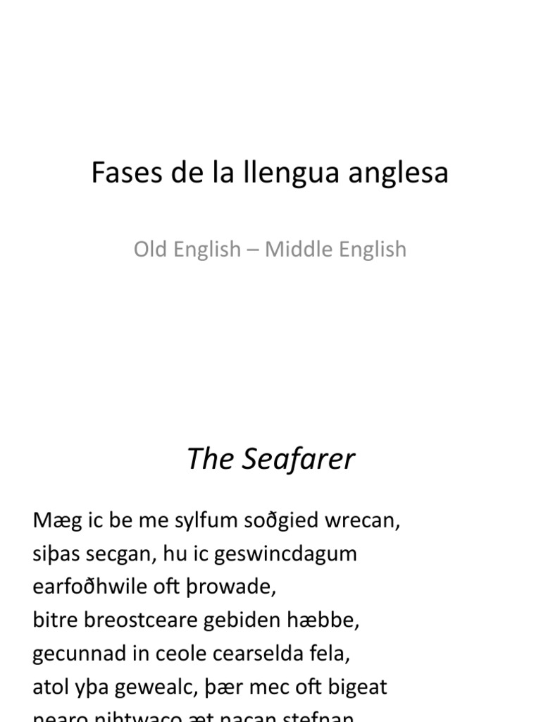Fases de La Llengua Anglesa | PDF | Scandinavian Folklore | Beowulf
