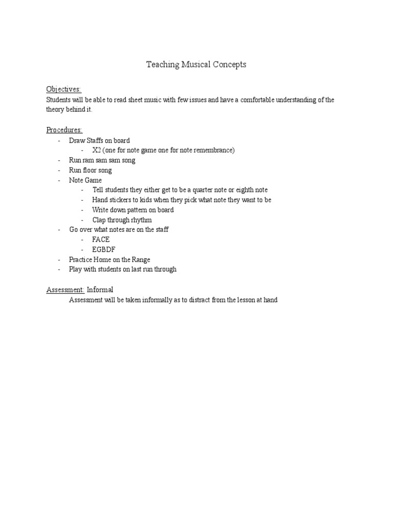 Lesson Plan For Final 3rd Grade Class | PDF | Rhythm | Musical Notation