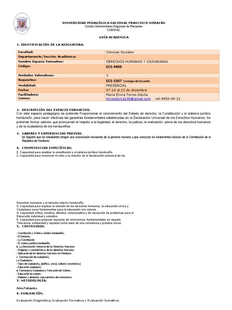 Guia Academica de DDHH | PDF | Derechos humanos | Honduras