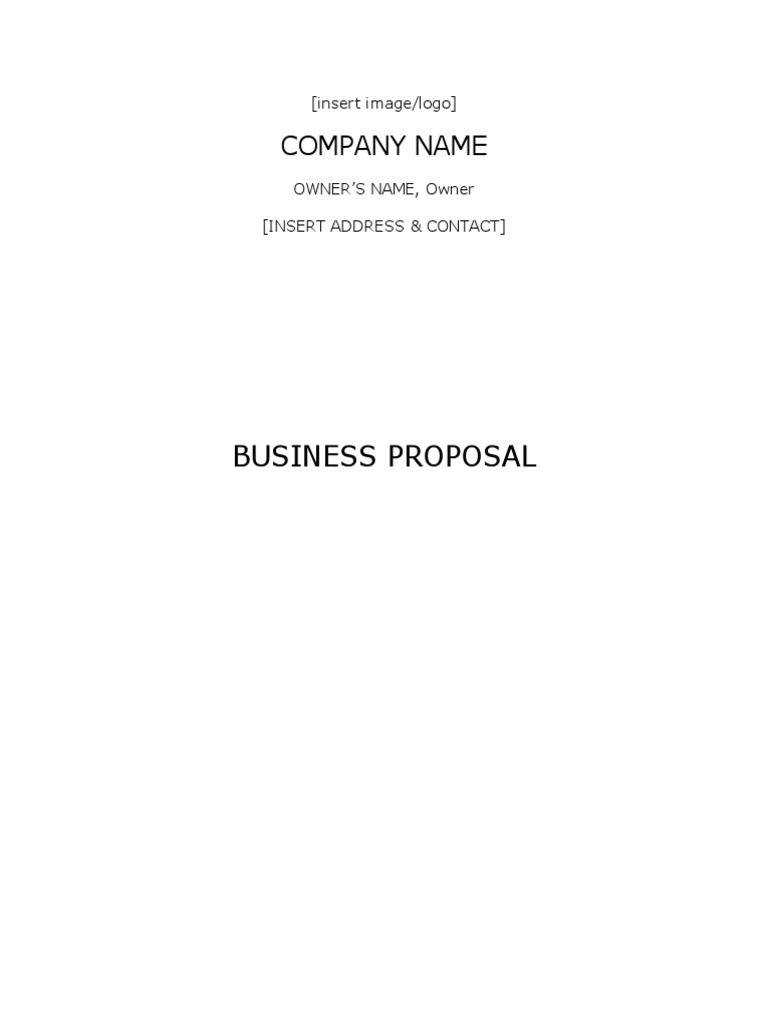 Business Proposal: Company Name | PDF | Gross Margin | Balance Sheet