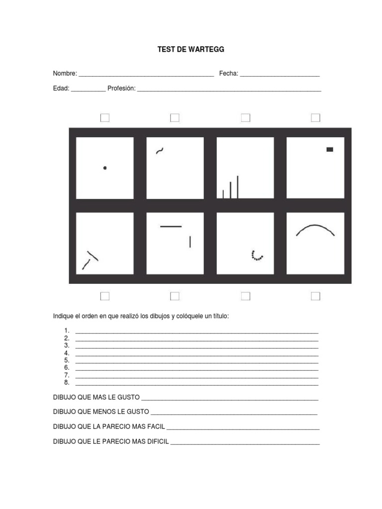 Test de Wartegg: Instrucciones y Ejemplos | PDF | Métodos y materiales ...