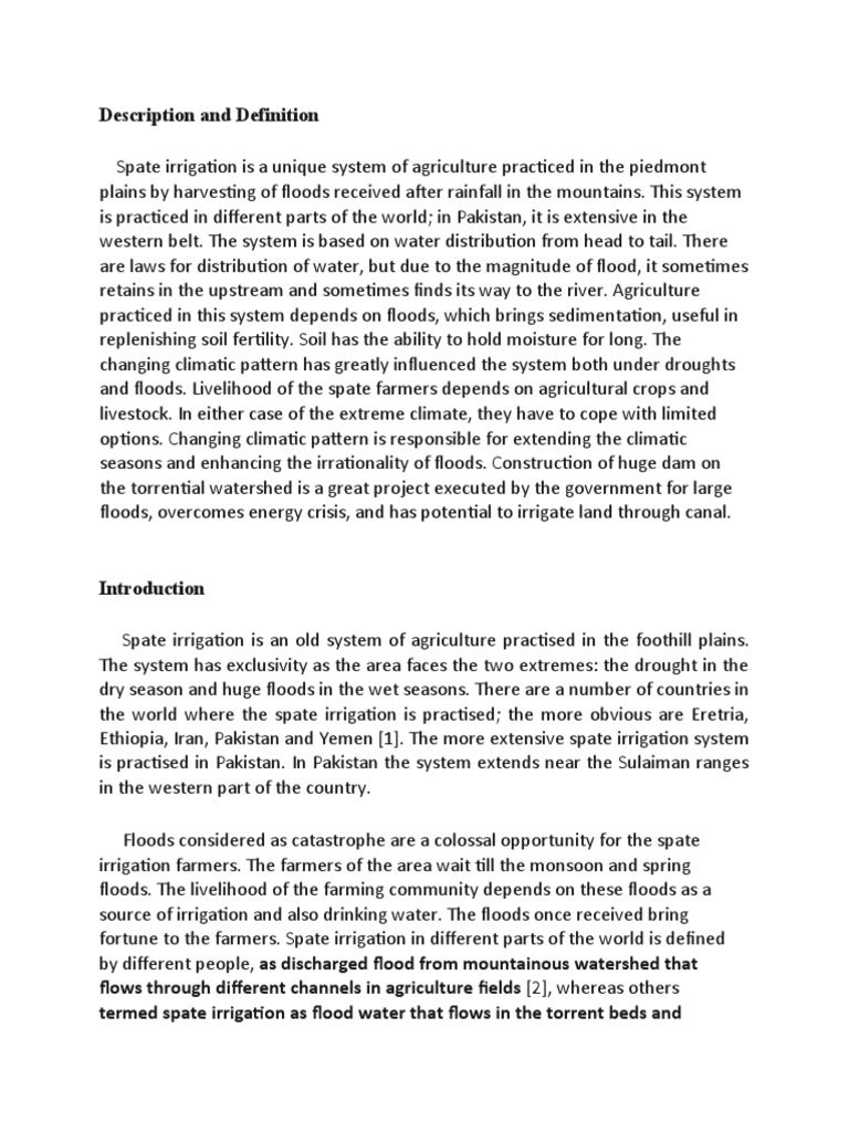 Managing Floods for Agriculture in Spate Irrigation Systems | PDF ...