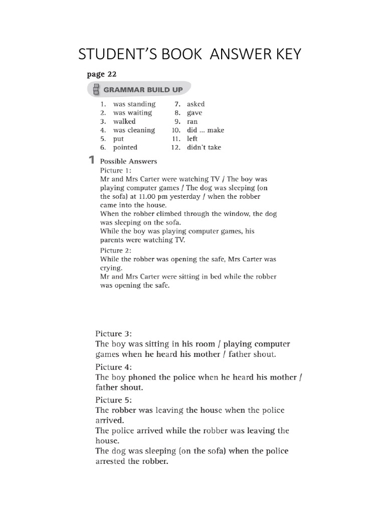 Student's Book and Workbook Answer Key | PDF