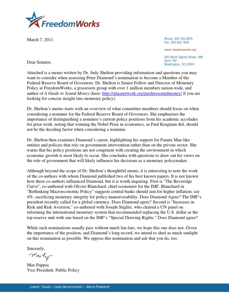 Lower Taxes - Less Government - More Freedom: Phone: 202.783.3870 Fax ...