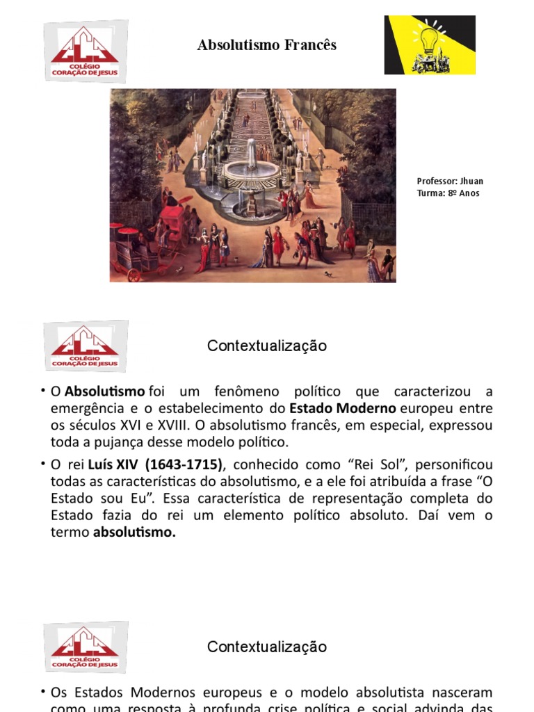 Características do Absolutismo Francês | PDF | Monarquia absoluta | França