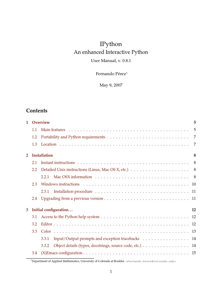Ipython Manual | PDF | Computer Terminal | Command Line Interface