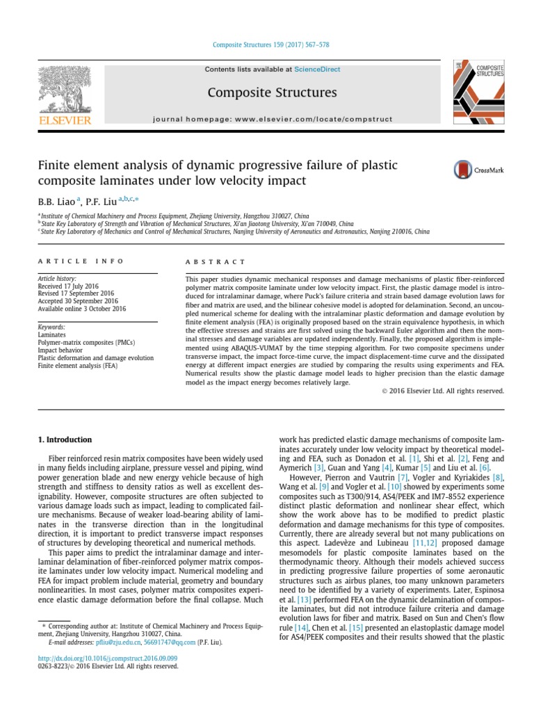 (2017) Finite Element Analysis of Dynamic Progressive Failure of ...