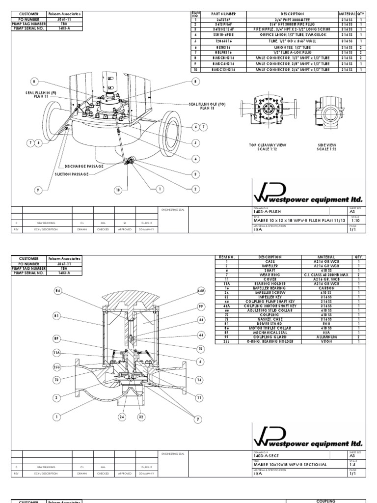 Customer Po Number Pump Tag Number Pump Serial No.: MABRE 10 X 12 X 18 ...