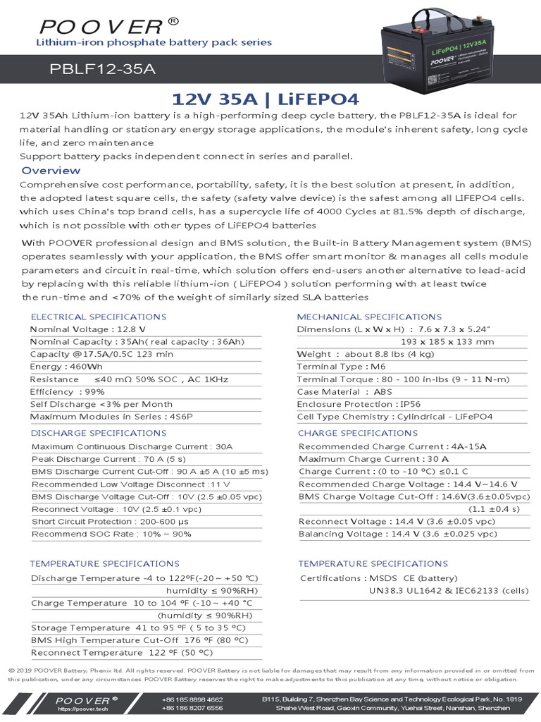 poover 曲线图 12V 35A PDF | PDF | Electricity | Battery (Electricity)