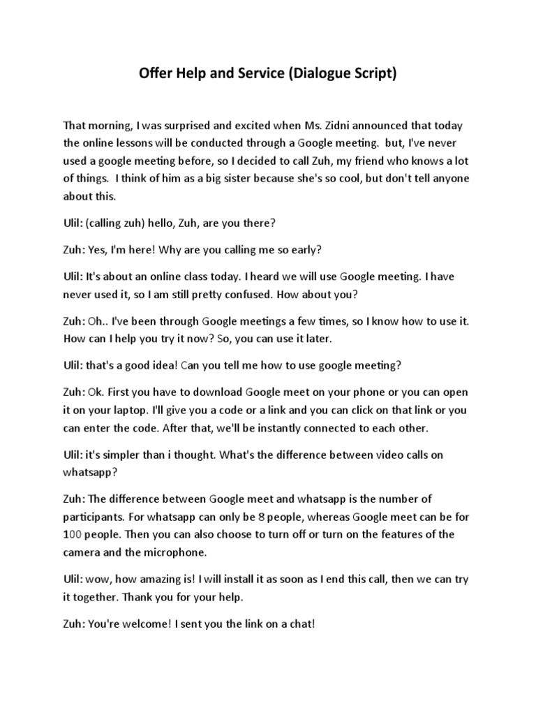 Dialogue Script Chapter 1 | PDF | Career & Growth | Social Science