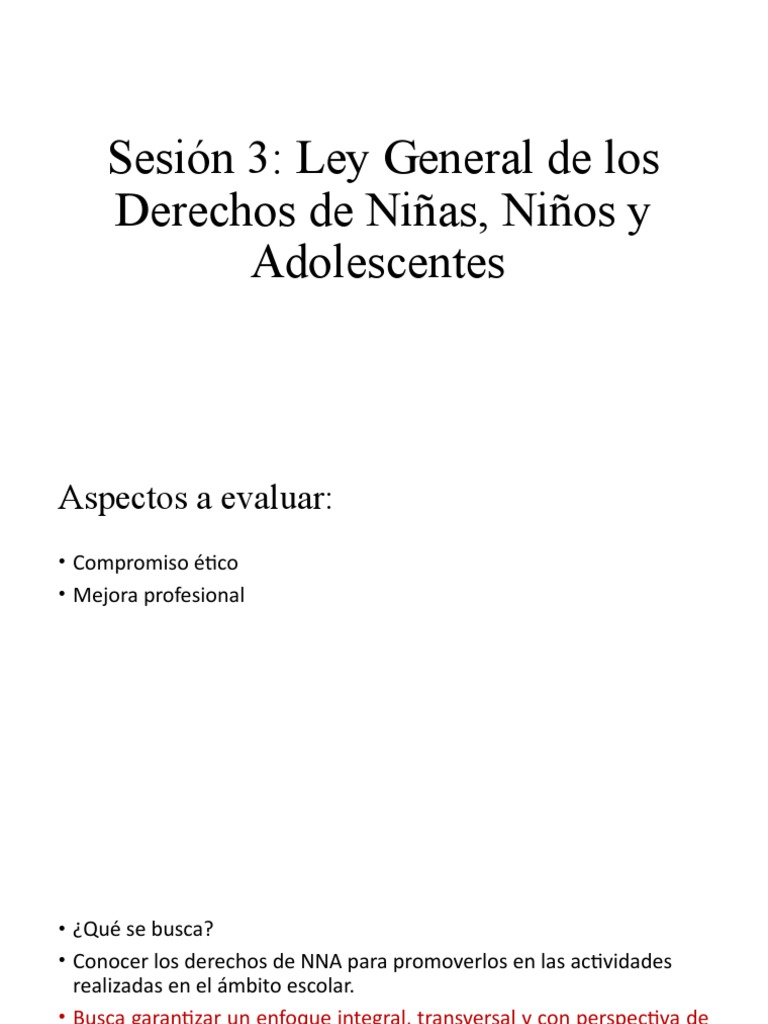 Ley General de Los Derechos de Nna | PDF | Igualdad social | Invalidez