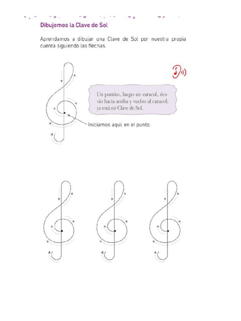 Dibujando La Clave de Sol | PDF