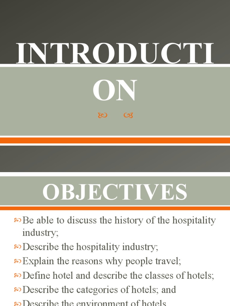 Introduction To Hospitality | PDF | Reason | Tourism