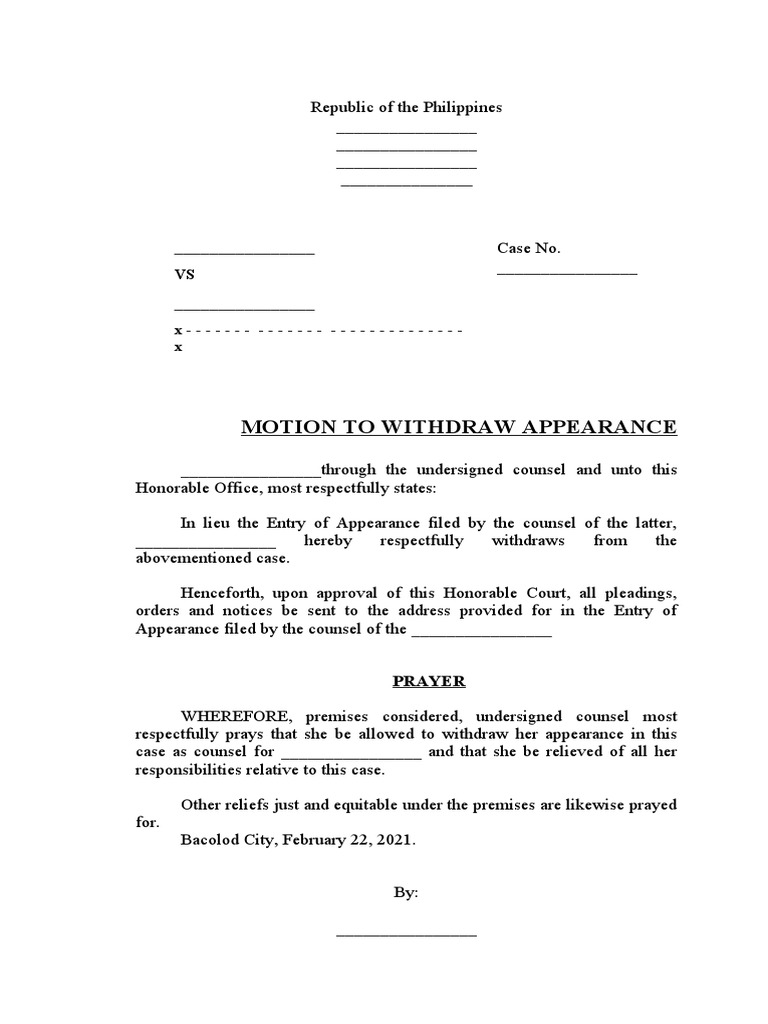 Motion To Withdraw | PDF