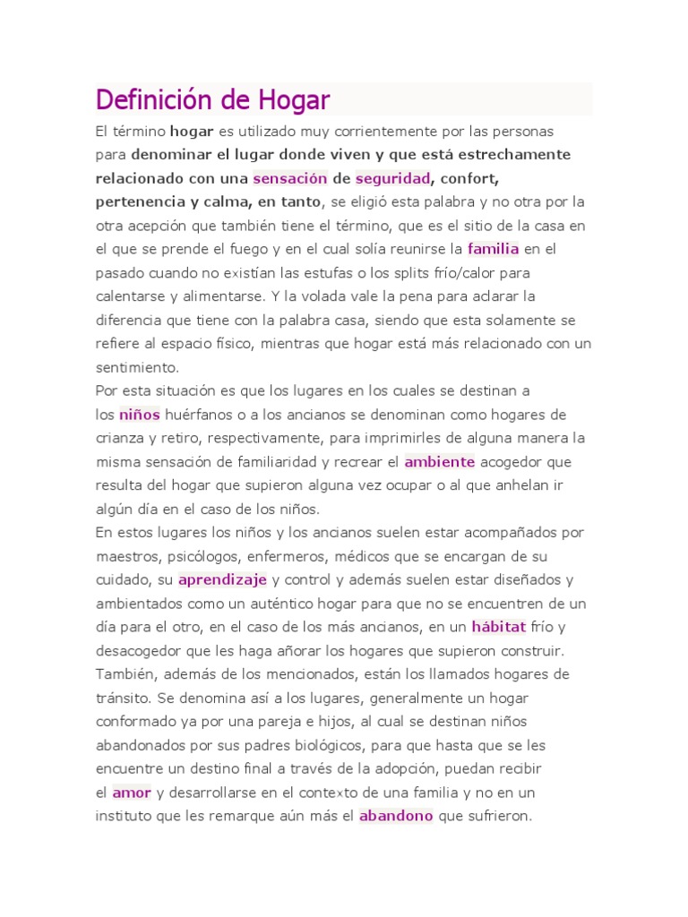 Definición de Hogar | PDF
