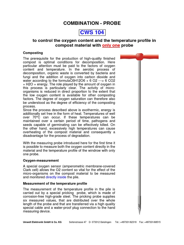 Data Sheet Combination Probe | PDF | Compost | Biodegradation