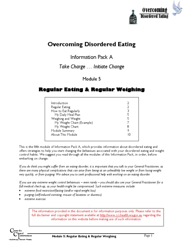 Regular Eating & Weighing Guide | PDF | Cognitive Behavioral Therapy ...