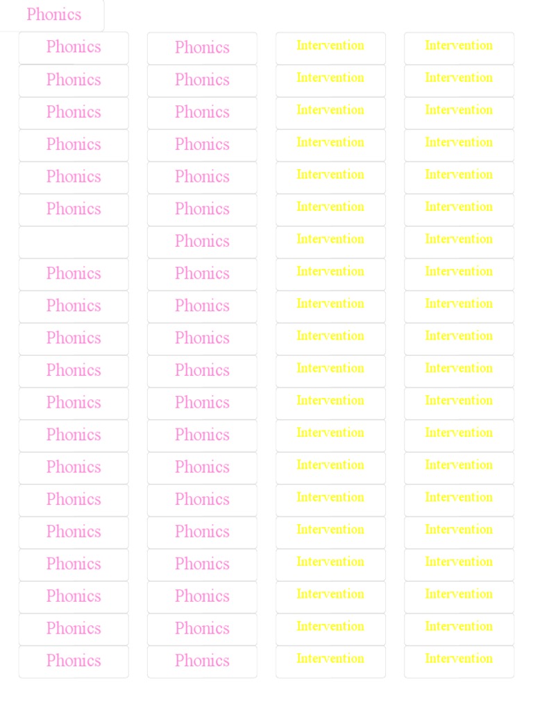 Phonics and Intervention Labels | PDF | Language Arts & Discipline
