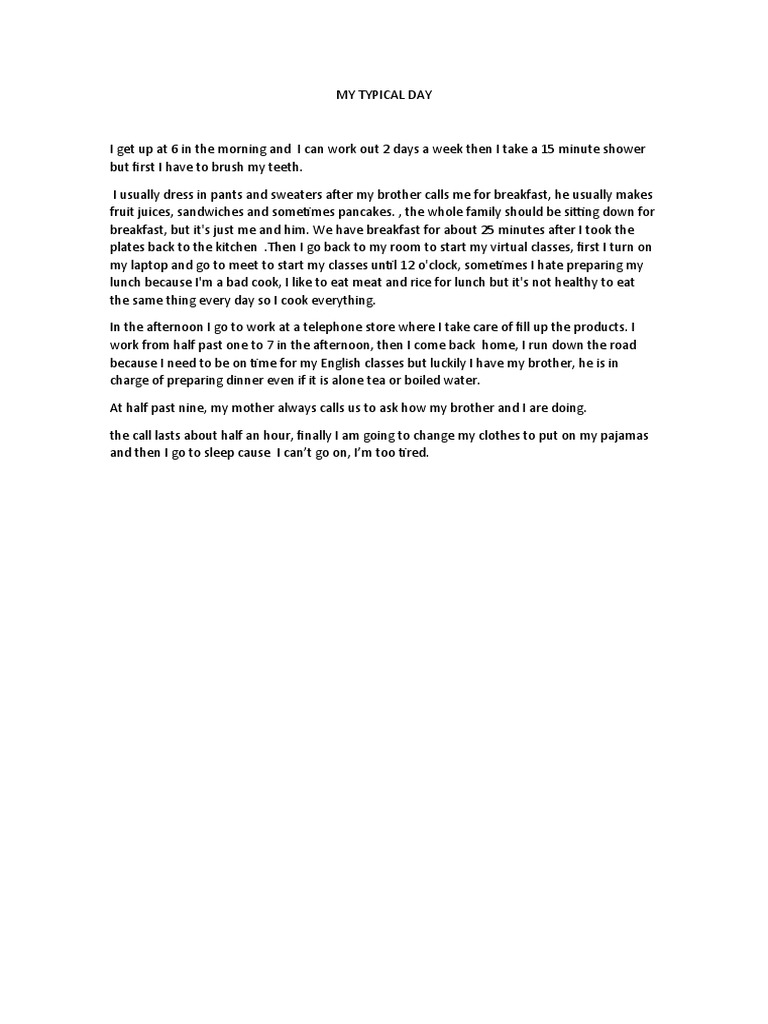 Student's Busy Daily Routine | PDF | Cooking, Food & Wine