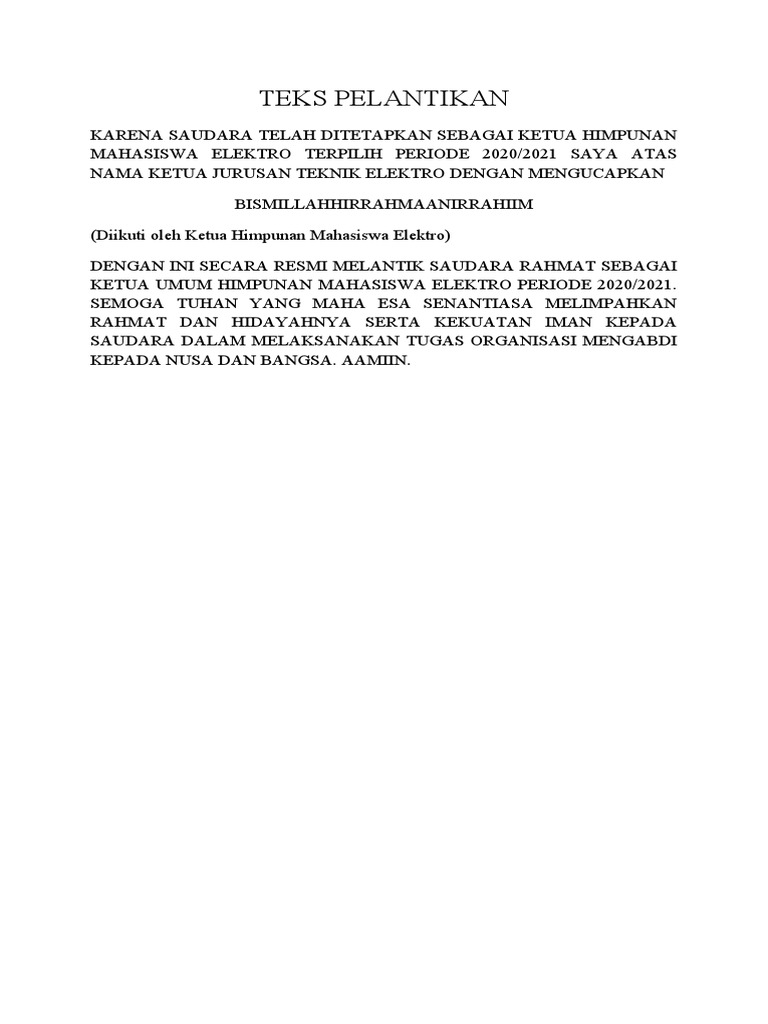 Teks Pelantikan | PDF