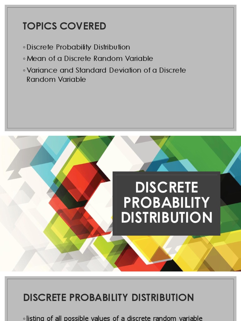 DISCRETE PROBABILITY DISTRIBUTION Schoology | PDF | Probability ...