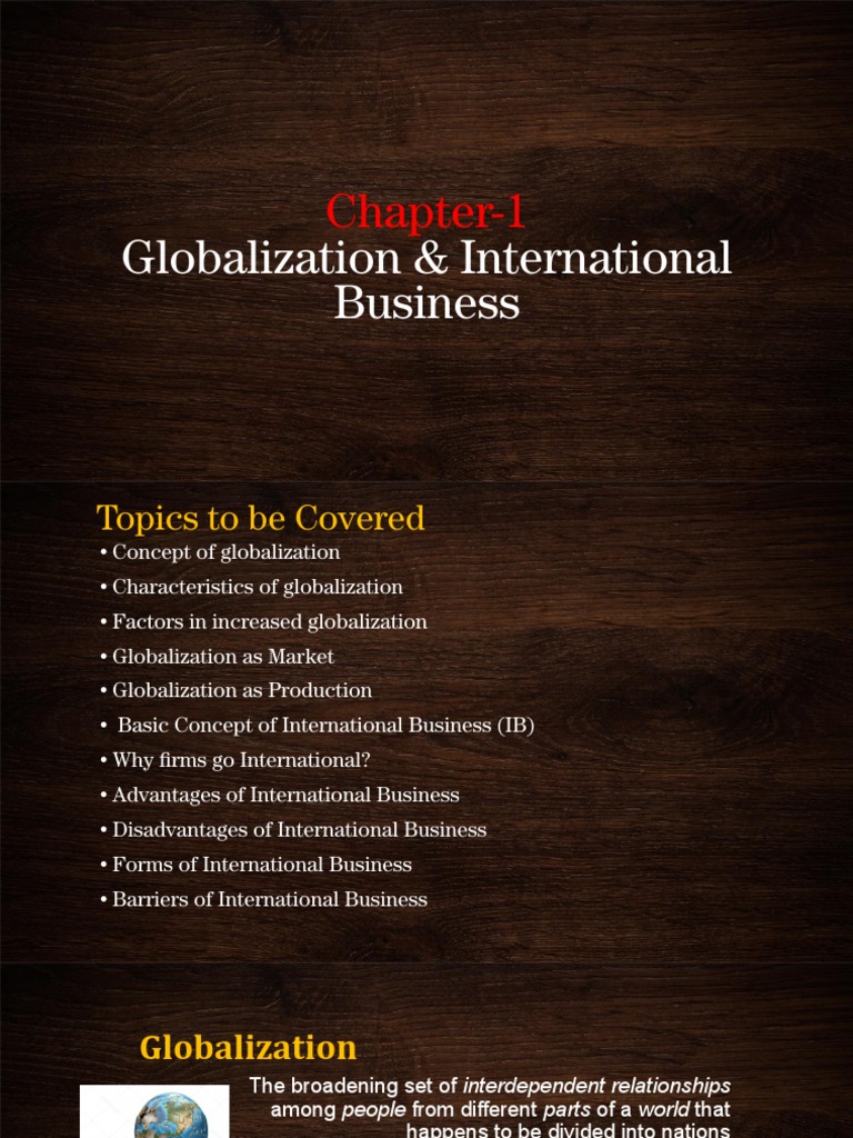 Globalization & International Business: Chapter-1 | PDF | International ...