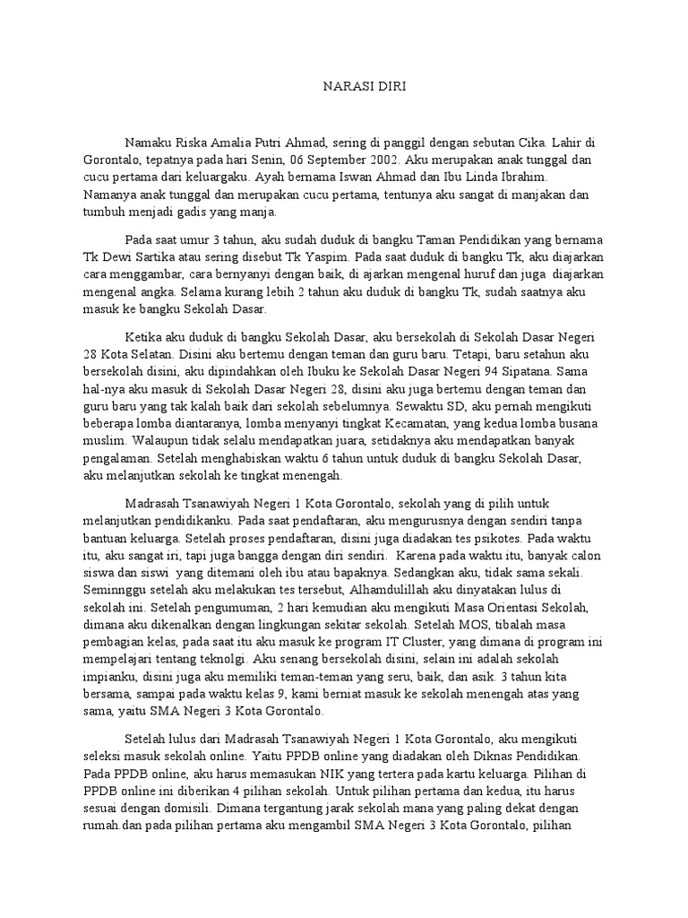 NARASI DIRI Ptriotik | PDF