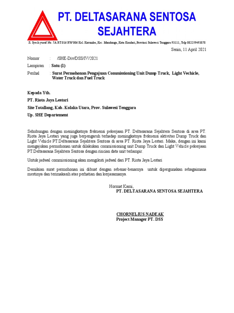 Surat Commissioning | PDF