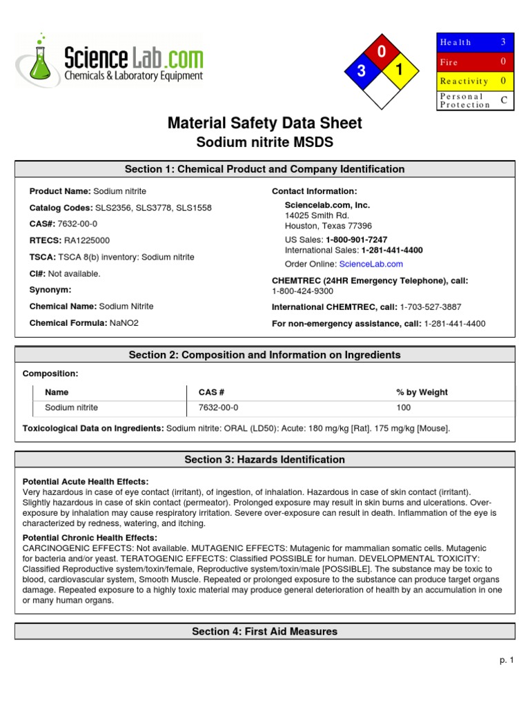 Msds | PDF | Explosion | Toxicity