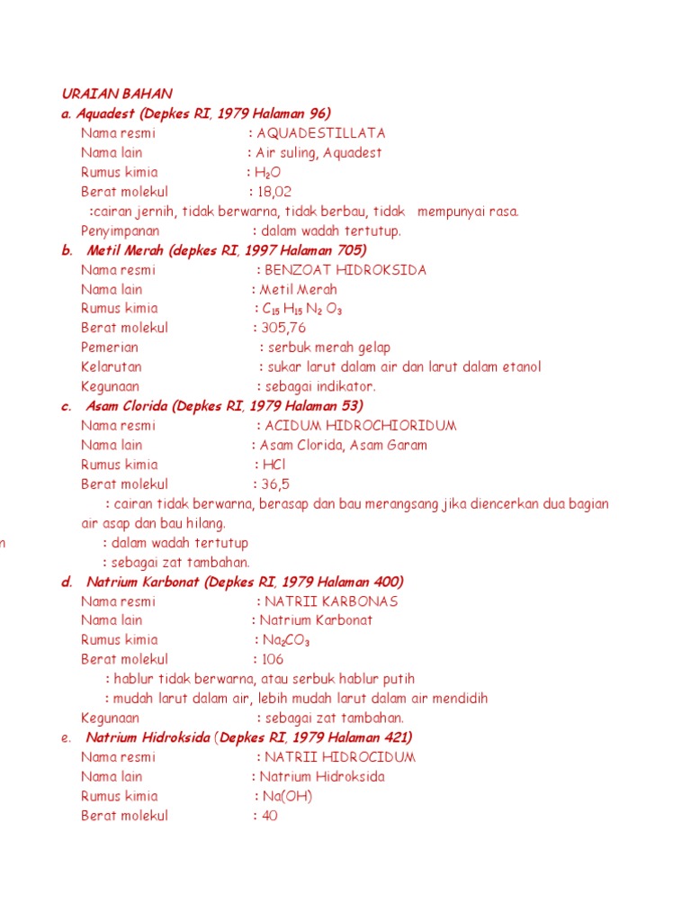 Uraian Bahan Metil Merah | PDF