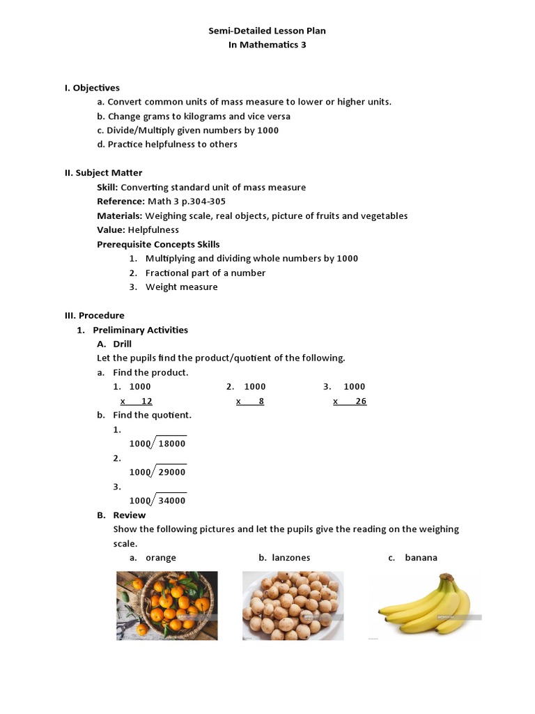 Cot - Math 3 | PDF | Weight | Kilogram