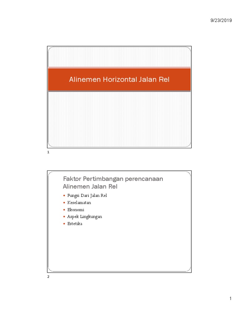 Jalan Kereta Api 11 - Alinemen Horizontal Jalan Rel | PDF