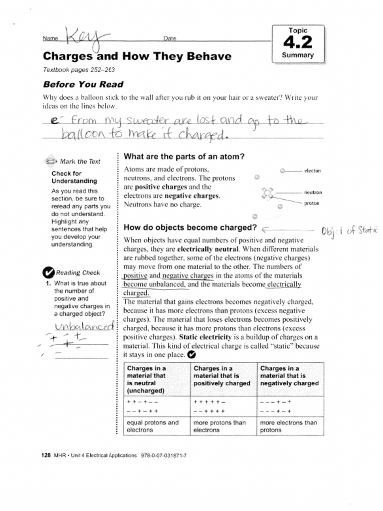 Static Electricity Packet Key | PDF