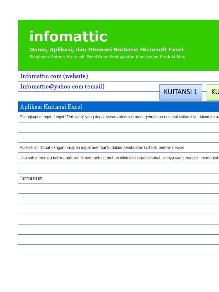 Format Kwitansi Kosong Excel | PDF