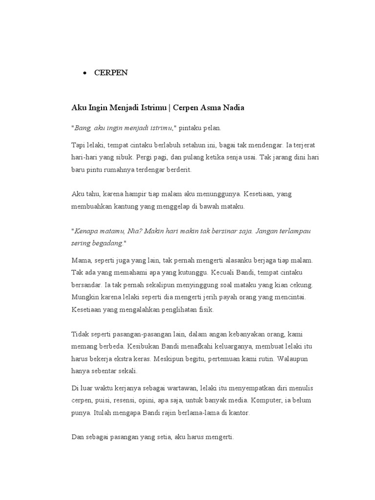 Cerpen Monolog | PDF