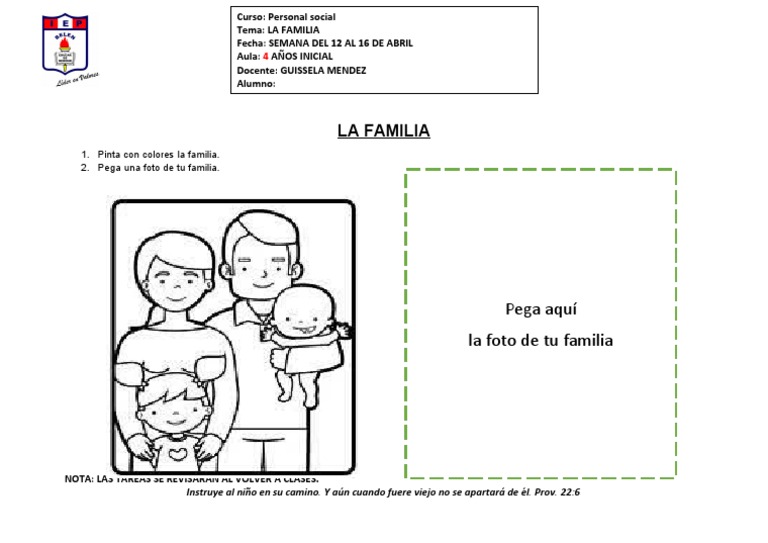 Actividades sobre la familia en preescolar | PDF | Relaciones ...