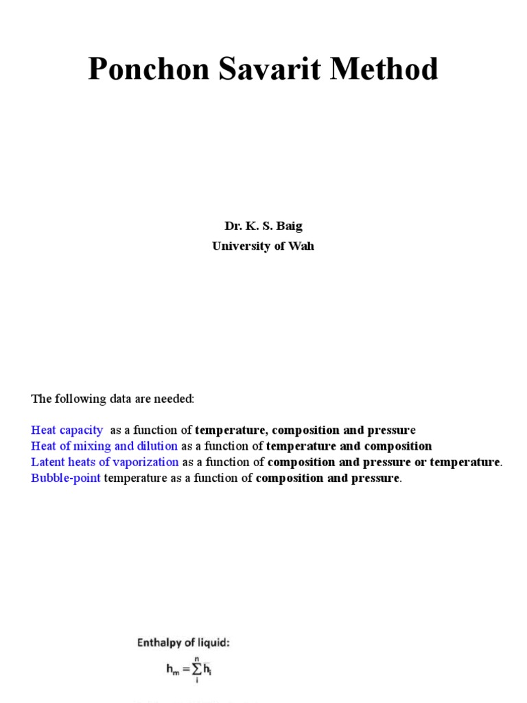 Ponchon Savarit Method for Distillation Analysis | PDF | Mechanical ...