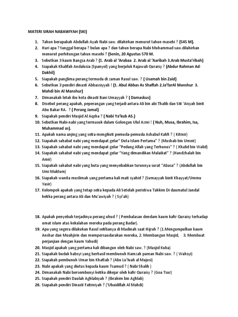 Fakta Sejarah Islam dan Sirah Nabawiyah | PDF