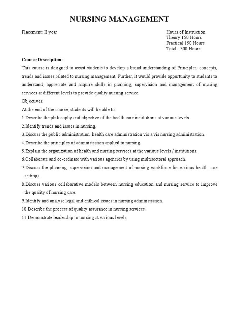 Nursing Management | PDF