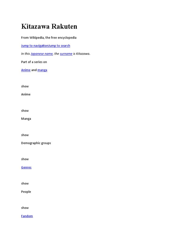 Kitazawa Rakuten: From Wikipedia, The Free Encyclopedia | PDF | Comics ...