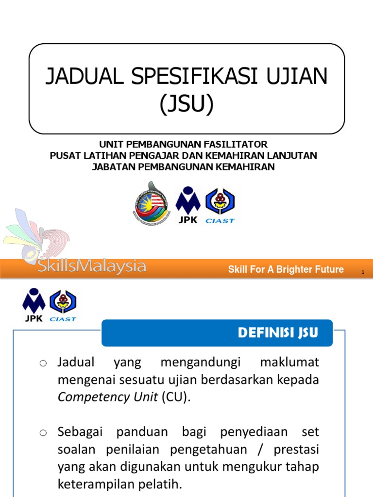 3 Jadual Spesifikasi Ujian Jsu Pdf
