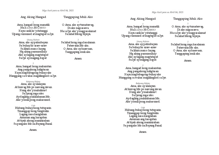 Hwsawit Weekend 04apr2021 Tagalog | PDF