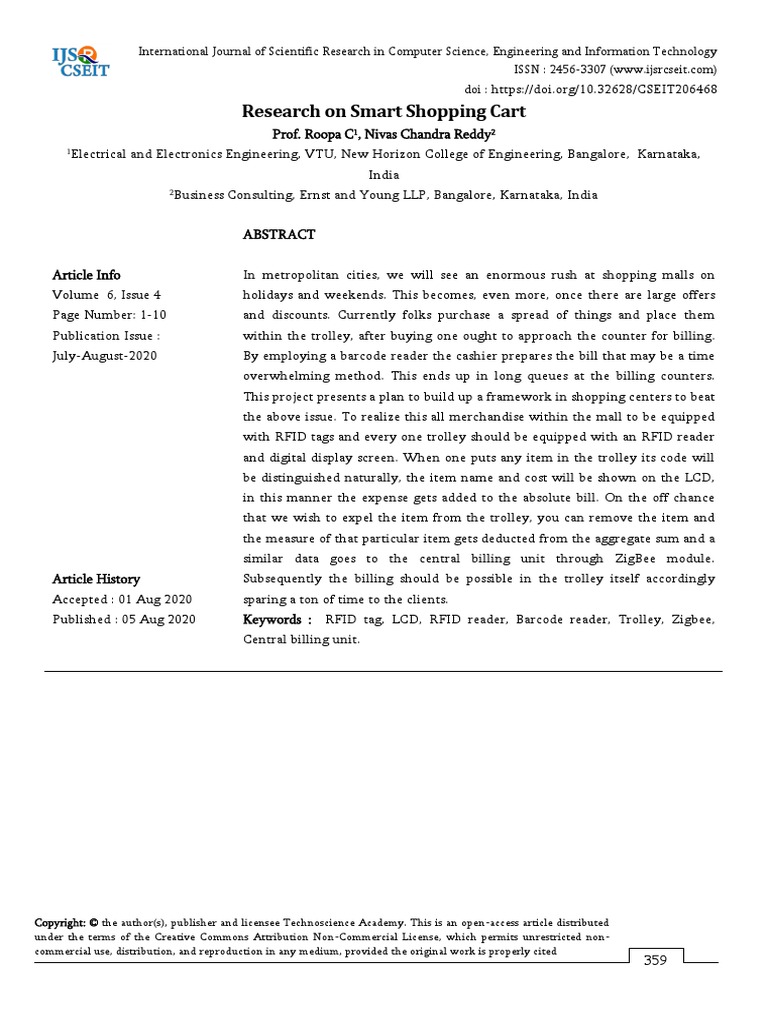 Research On Smart Shopping Cart | PDF | Radio Frequency Identification ...