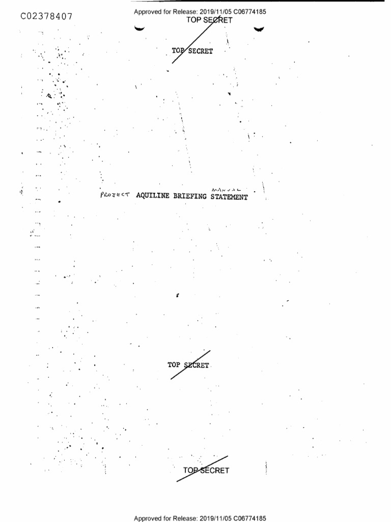Project Aquiline | PDF | Classified Information | National Security