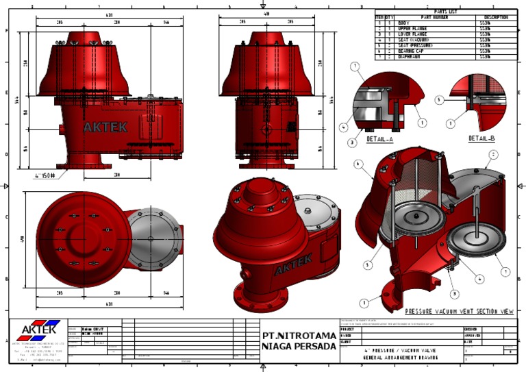 4" Pressure Vacuum Valve Drawing | PDF | Machines | Tools