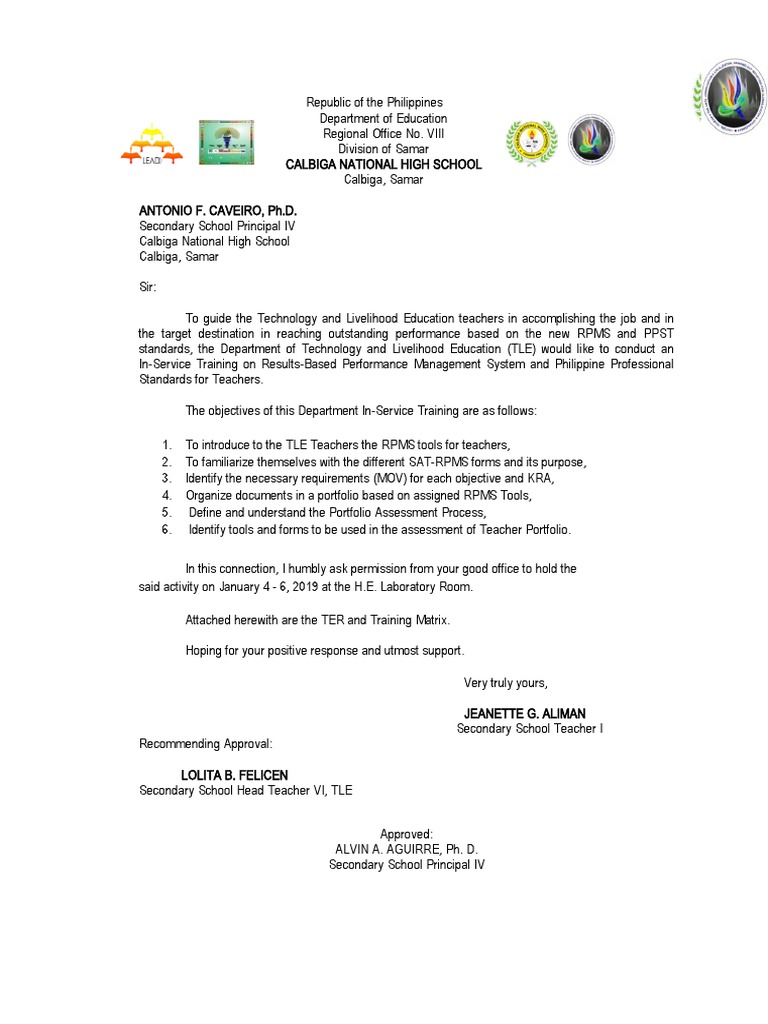 INSET Letter Permit | PDF