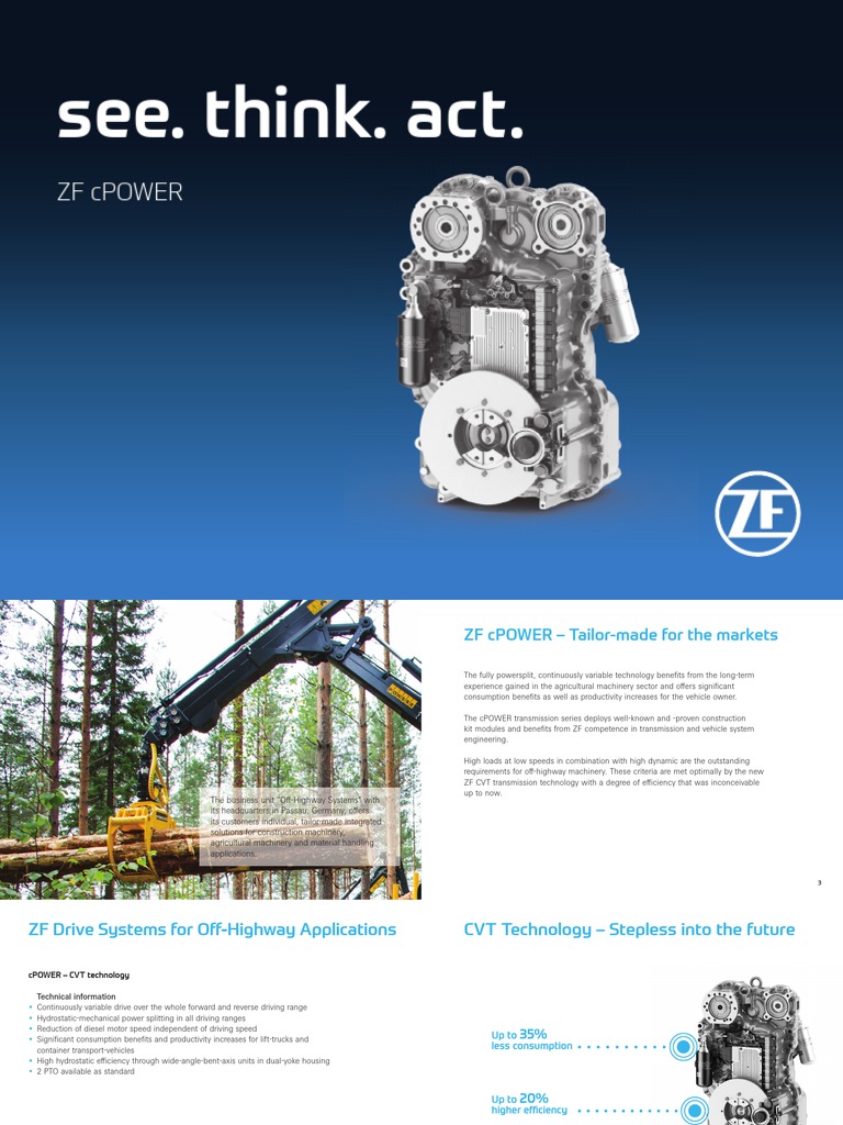 See. Think. Act.: ZF Cpower | PDF | Transmission (Mechanics) | Motor ...