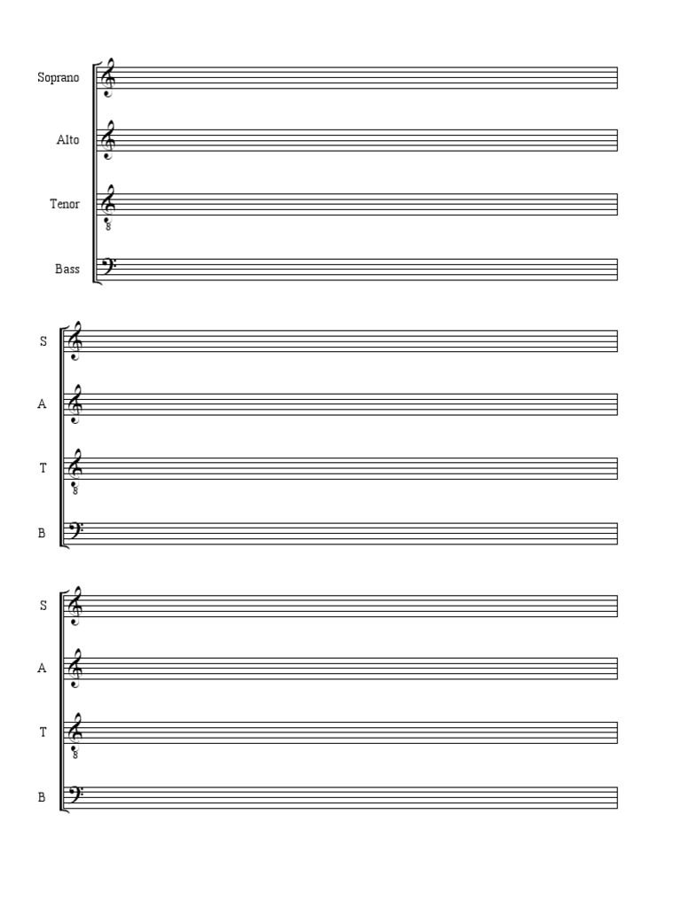 12 Staves For Choir SATB Blank Sheet Music | PDF