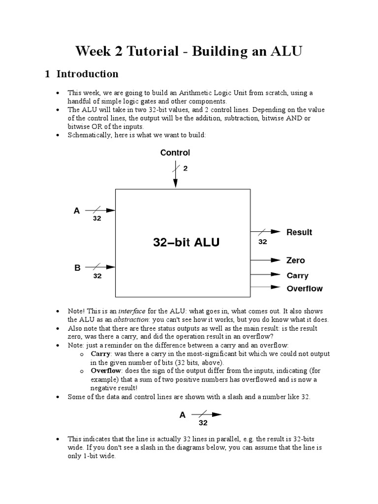 Building An ALU L | PDF | Logic Gate | Arithmetic