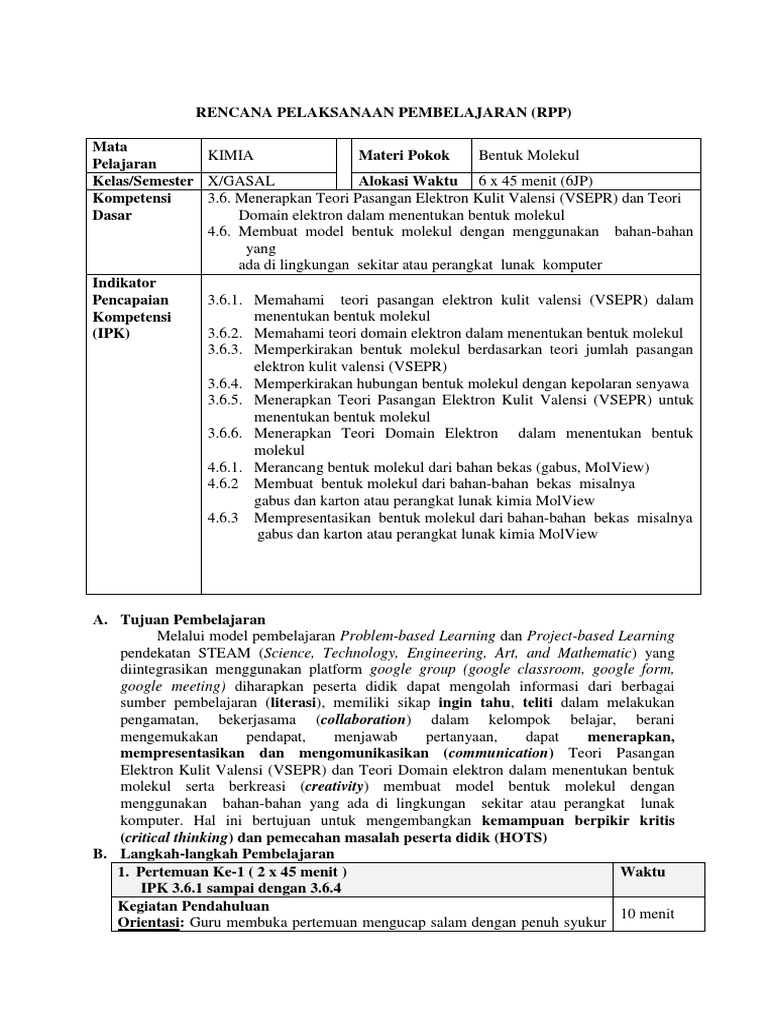 RPP Bentuk Molekul | PDF | Seni